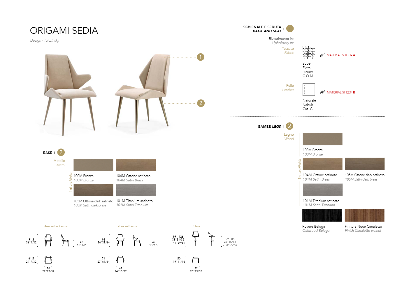 ORIGAMI Upholstered leather chair By Reflex