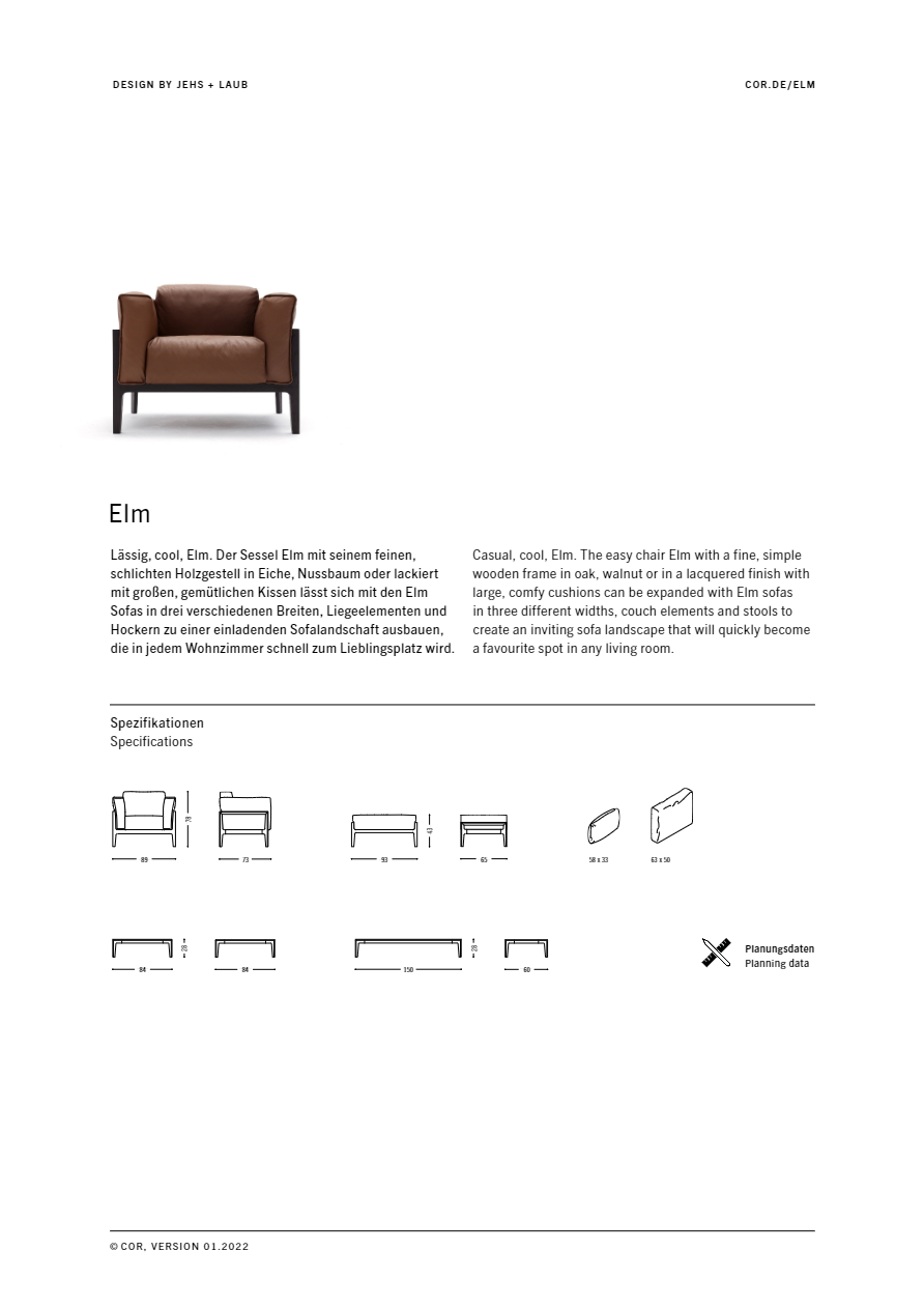 ELM Leather armchair with armrests By COR | design Jehs+Laub