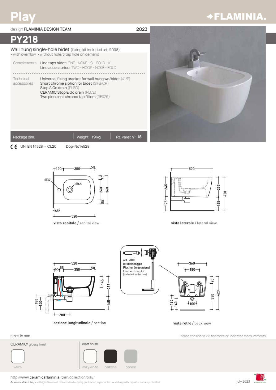 PLAY Bidet By Ceramica Flaminia