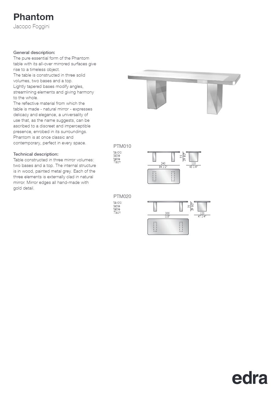 PHANTOM Table By edra