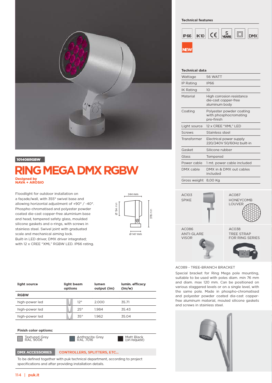 RING RGB die cast aluminium Outdoor floodlight By PUK | design NAVA ...