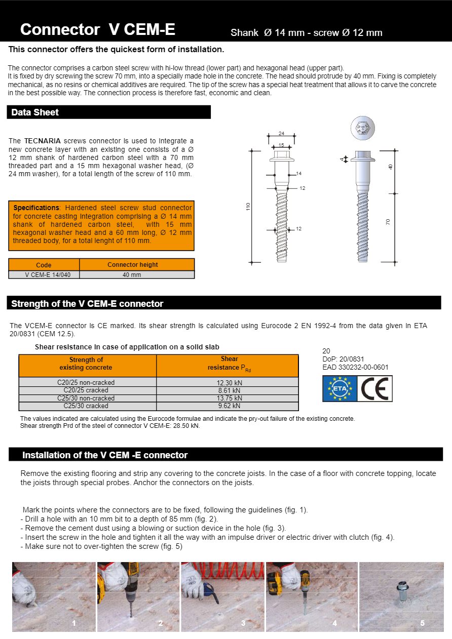 V CEM-E Conector para laje By TECNARIA