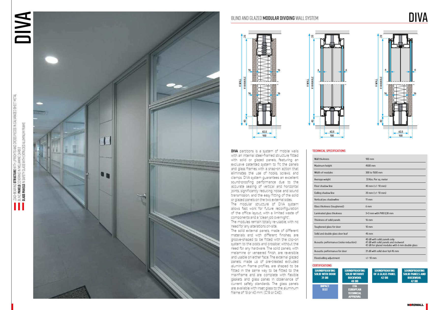 DIVA Partition wall By Nordwall