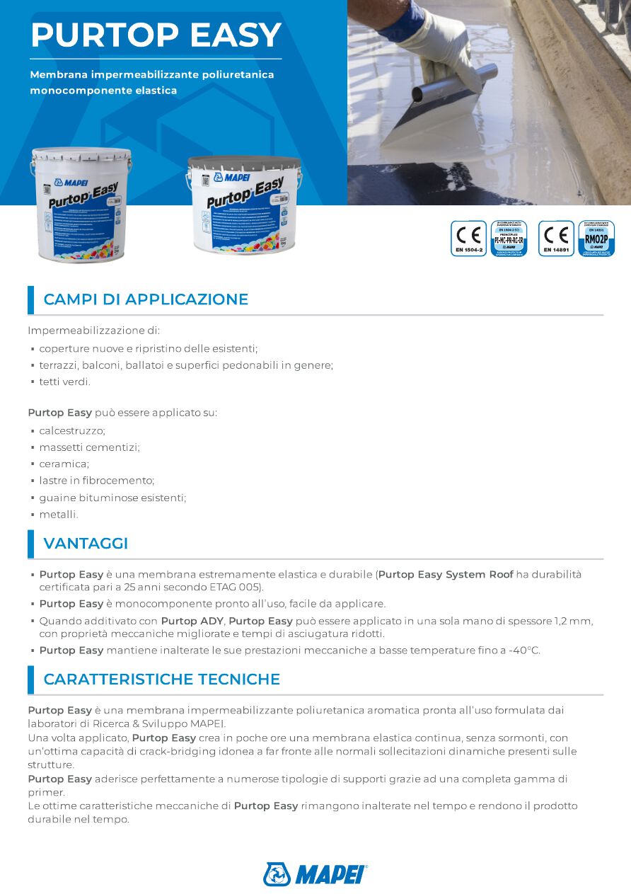 PURTOP EASY Membrana impermeabilizzante poliuretanica elastica per ...