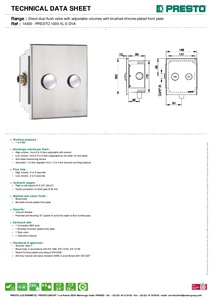 PRESTO 1000 XL DVA Direct dual flush valve with adjustable volumes By ...