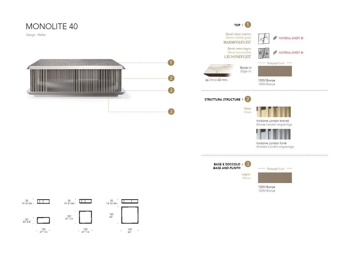 MONOLITE 40 Coffee table By Reflex