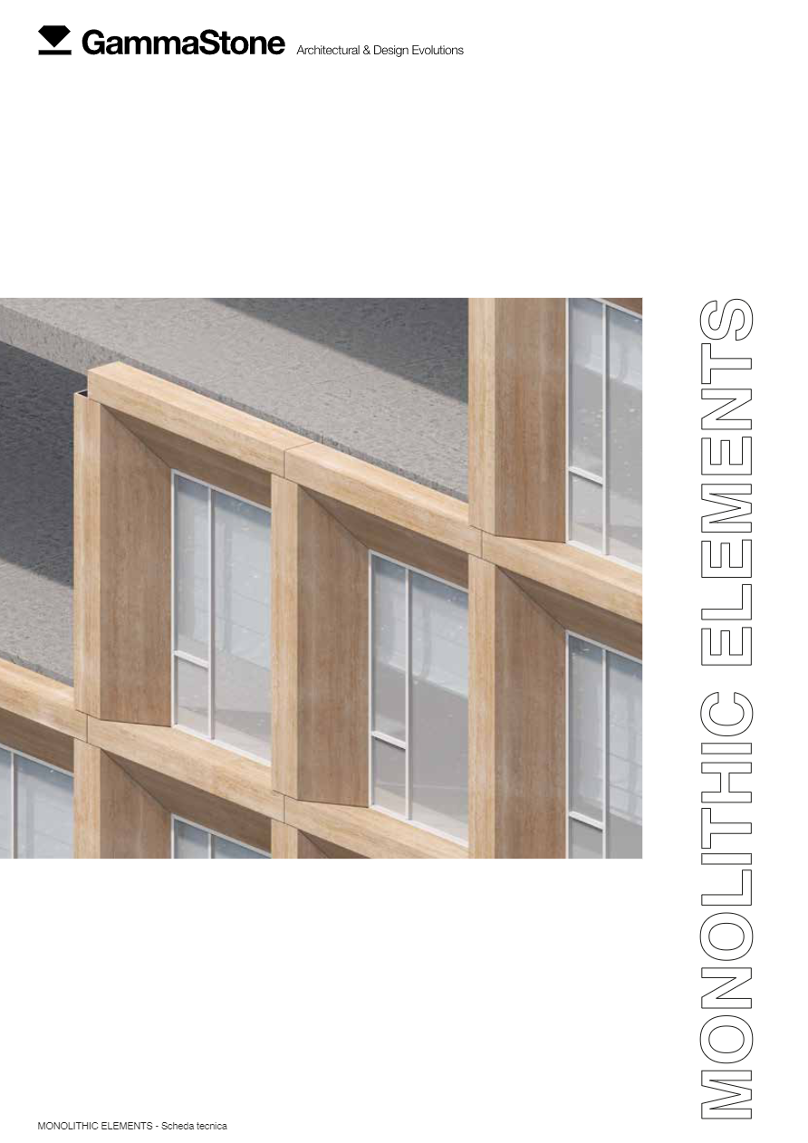 GAMMASTONE Elemento monolitico per rivestimento di facciate By GammaStone