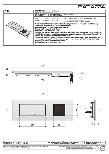 1CBL | Kitchen scale Kitchen scale By Barazza