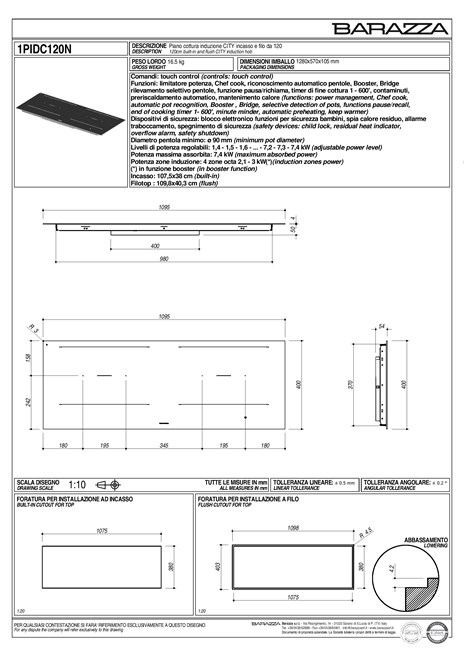 1PIDC120N Induction hob By Barazza