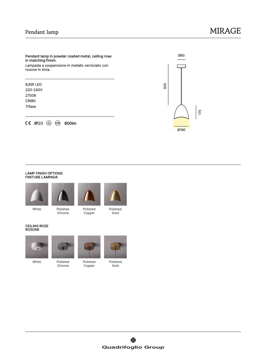 MIRAGE LED painted metal pendant lamp By Quadrifoglio Group | design ...