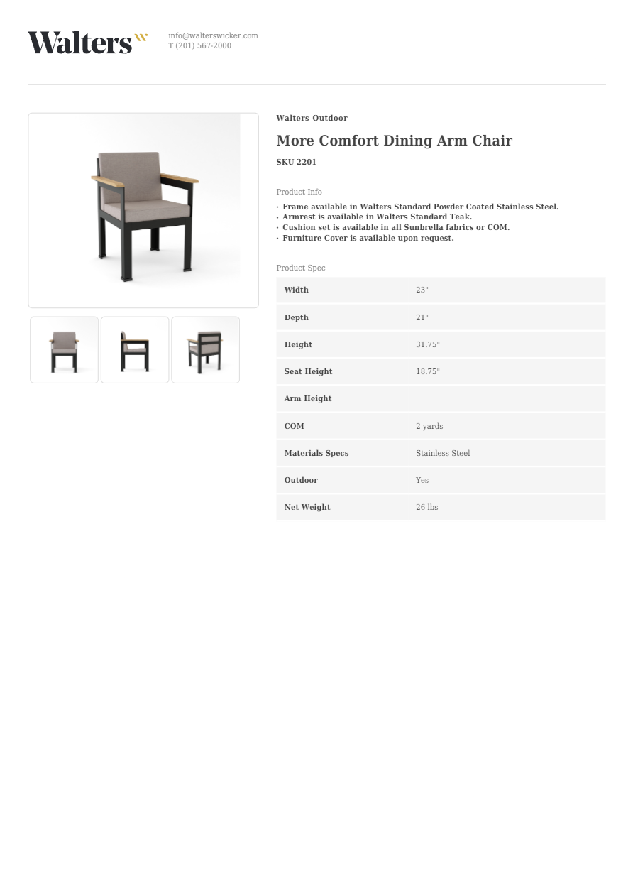 MORE COMFORT Chair By Walters