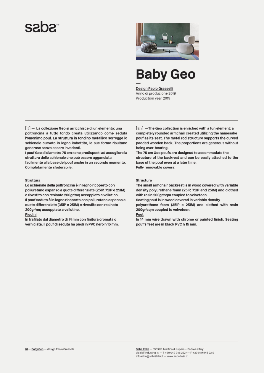 BABY GEO Armchair By Saba Italia