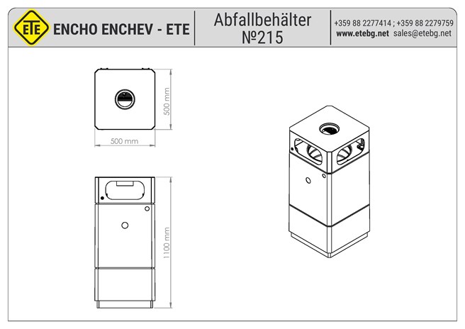 215/216 | Mülleimer aus Beton Mülleimer aus Beton mit Deckel für Aussen ...