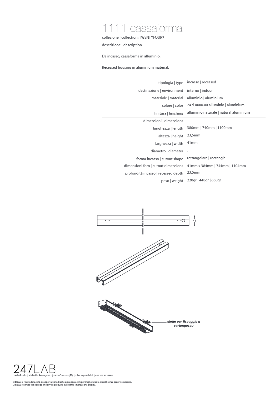 1111 Linear lighting profile By 247LAB