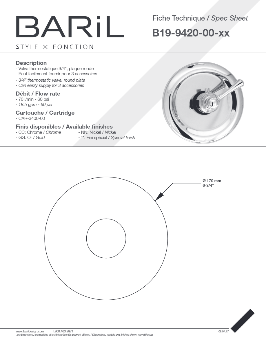 TRAD B19 Shower tap By BARIL