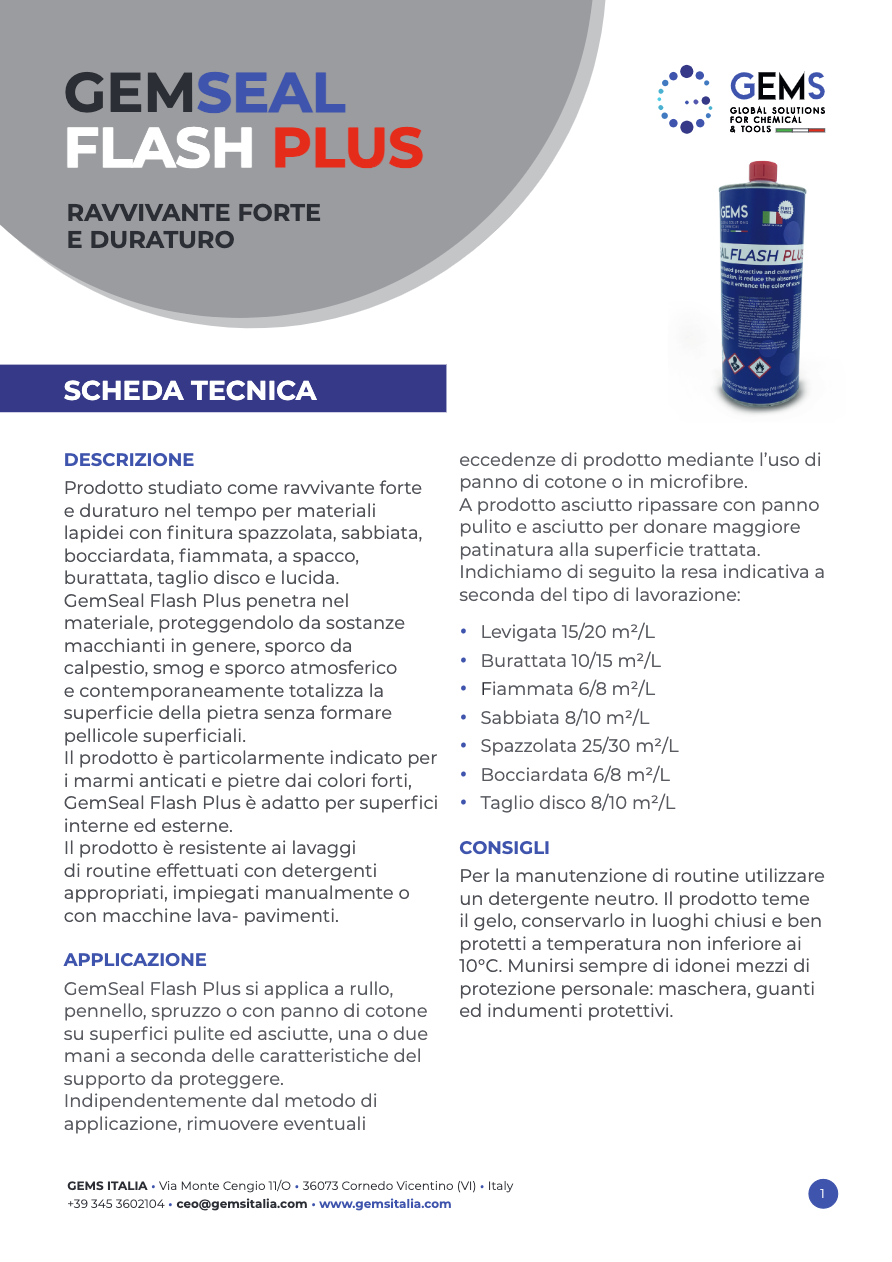 GEMSEAL FLASH PLUS Protettivo per pavimento By GEMS