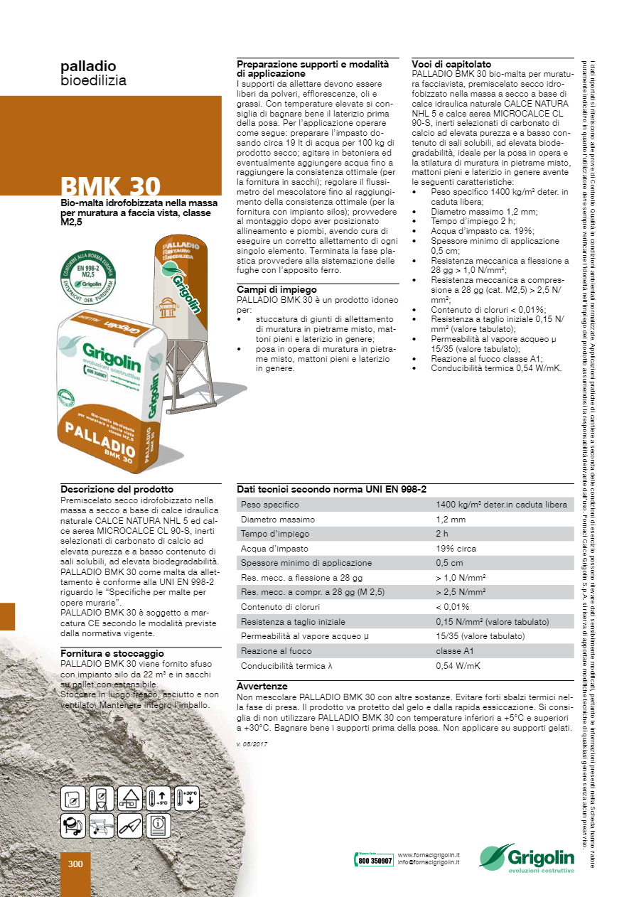 BMK 30 Malta per muratura By Fornaci Calce Grigolin