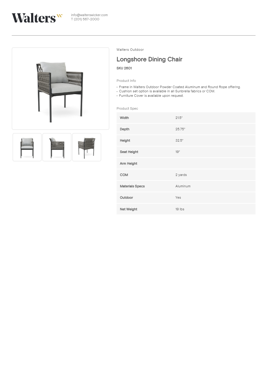 LONGSHORE Chair By Walters