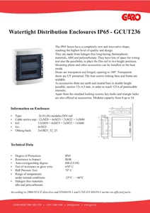 Plastic distribution enclosure 36 MODULE 2 ROW IP65 DISTRIBUTION BOARD ...