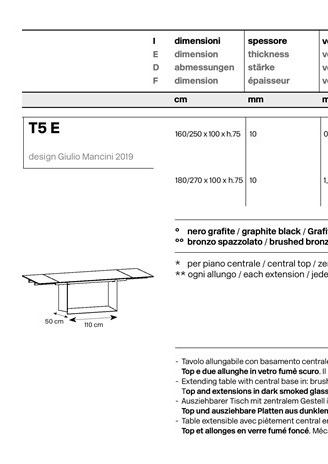 T5 E Extending rectangular ceramic and metal table By Tonelli Design ...