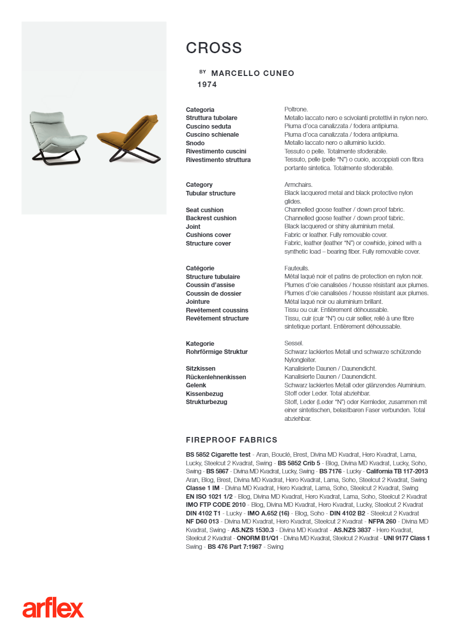 CROSS Tanned leather armchair By arflex | design Marcello Cuneo