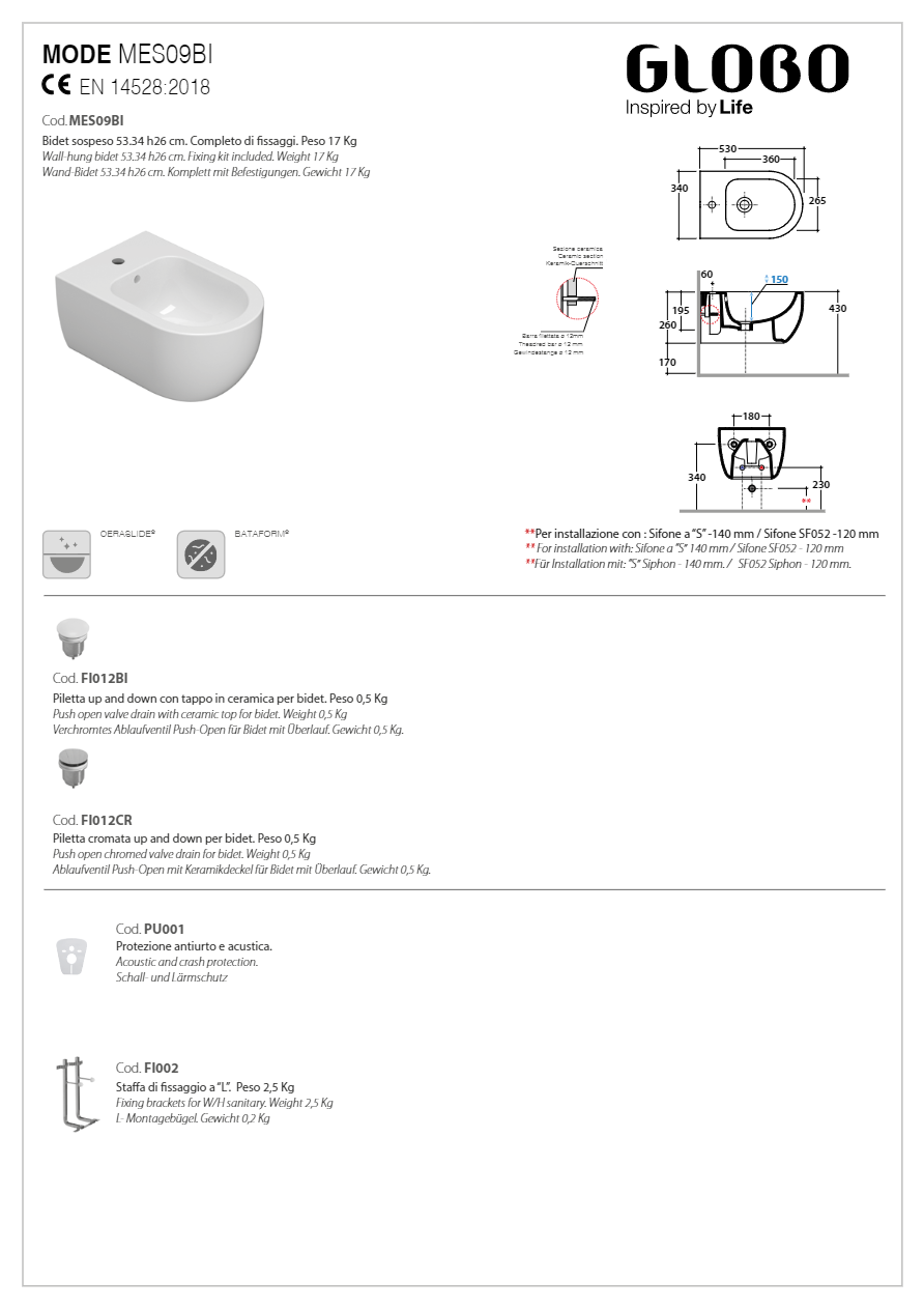 MODE Bidet By Ceramica Globo