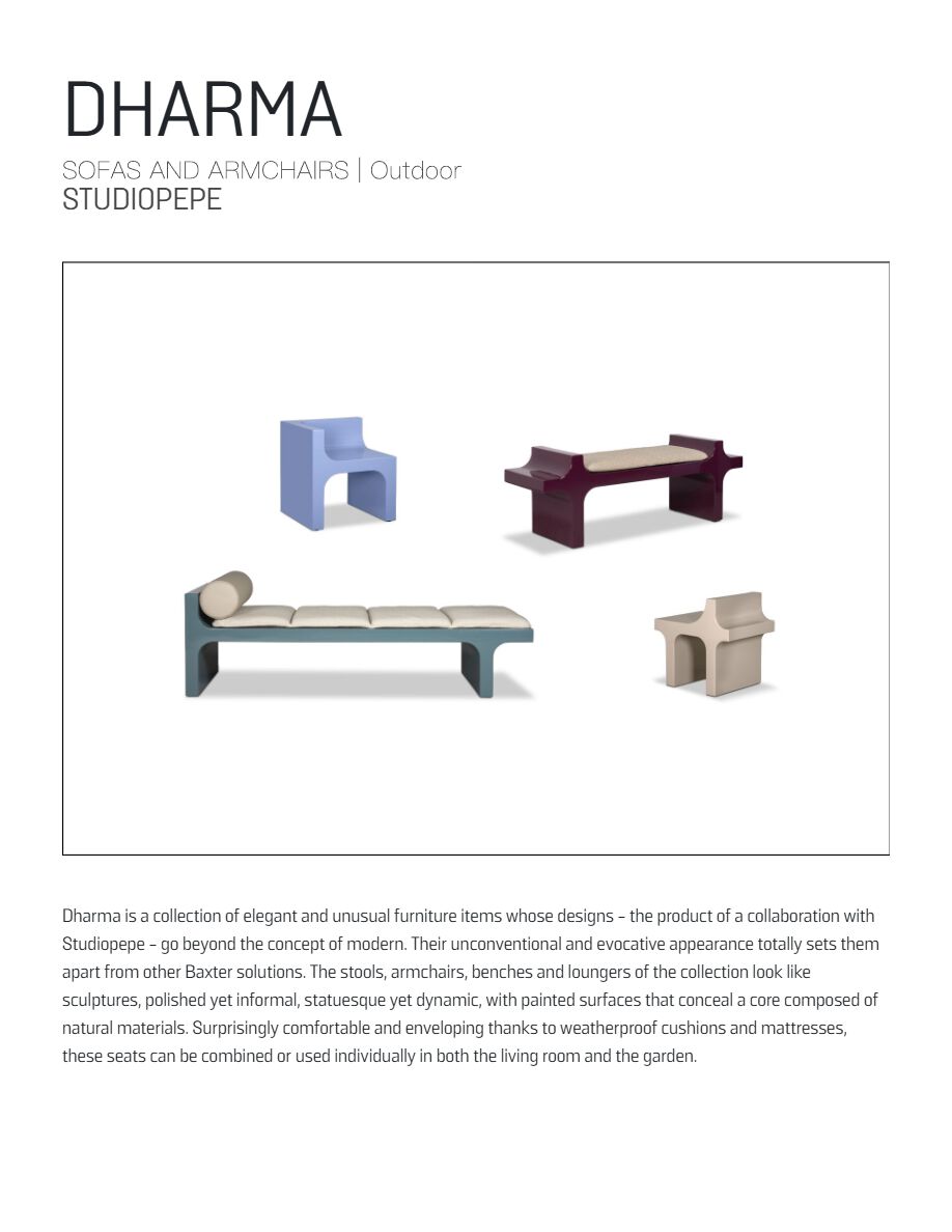 DHARMA Polimex® garden bench By Baxter | design Studiopepe