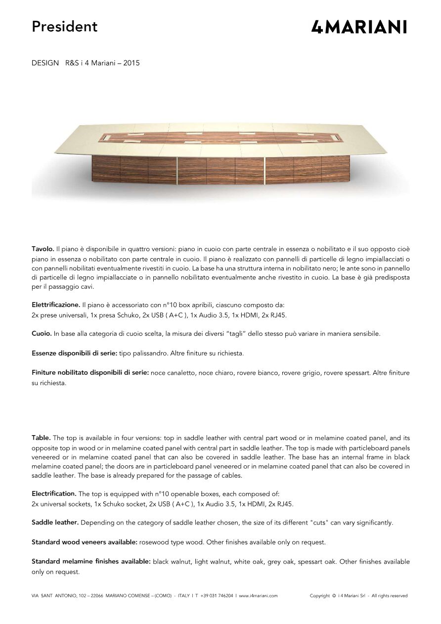 PRESIDENT Meeting table By i 4 Mariani