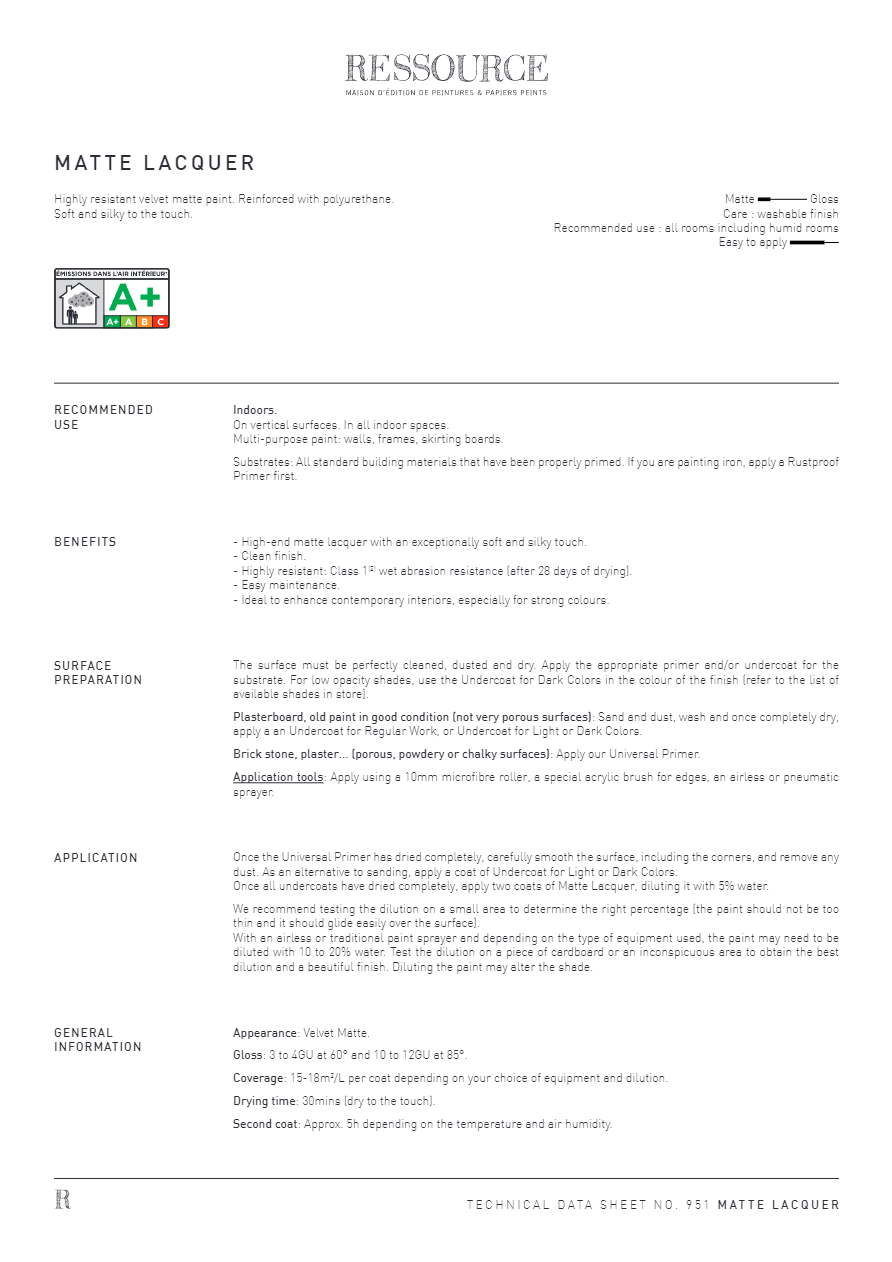 PAINT - MATTE LACQUER Decorative paint By Ressource