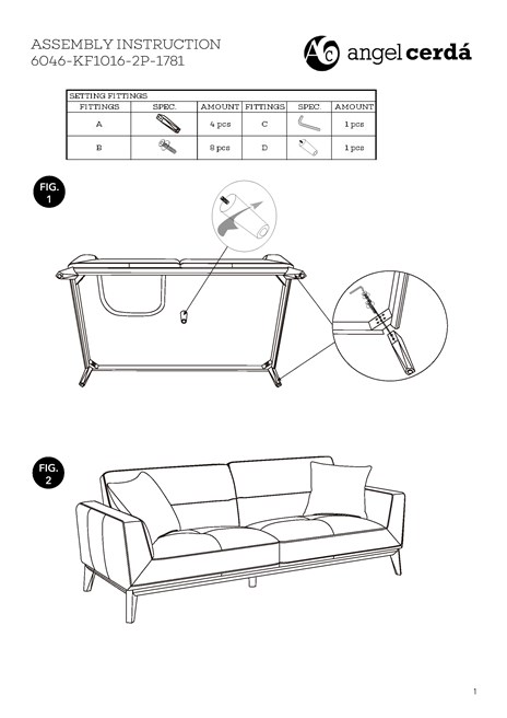 6046 sofa By Angel Cerdá