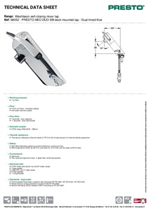 PRESTO NEO® DUO Washbasin self-closing mixer tap By PRESTO