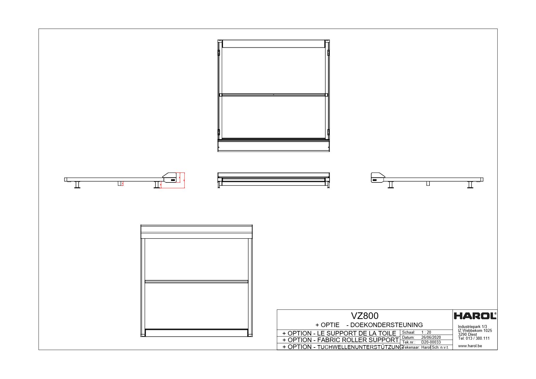 VZ800-ZIP Outdoor fabric blind By Harol