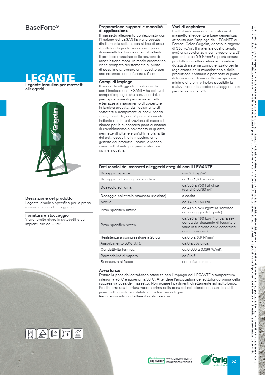 BASEFORTE Massetto e sottofondo di pavimentazione By Fornaci Calce Grigolin