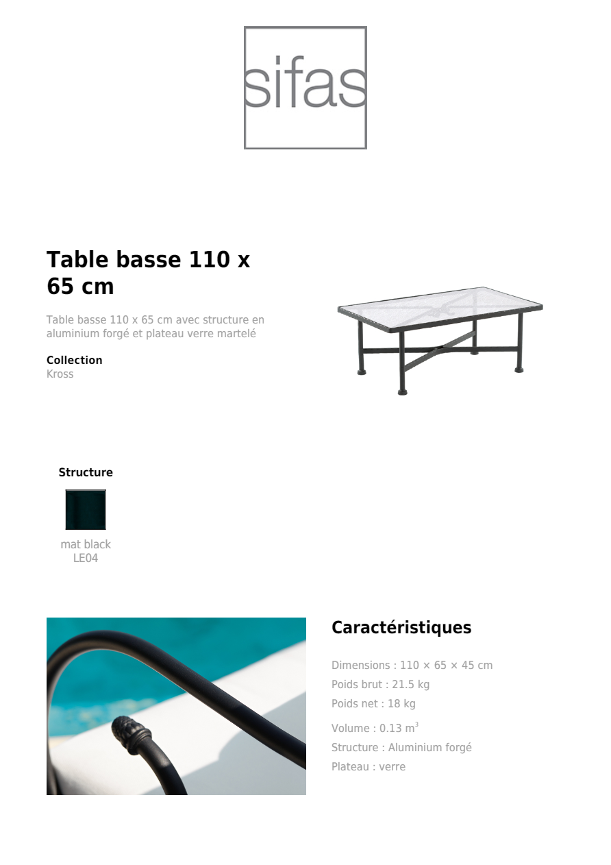 KROSS Table basse By Sifas