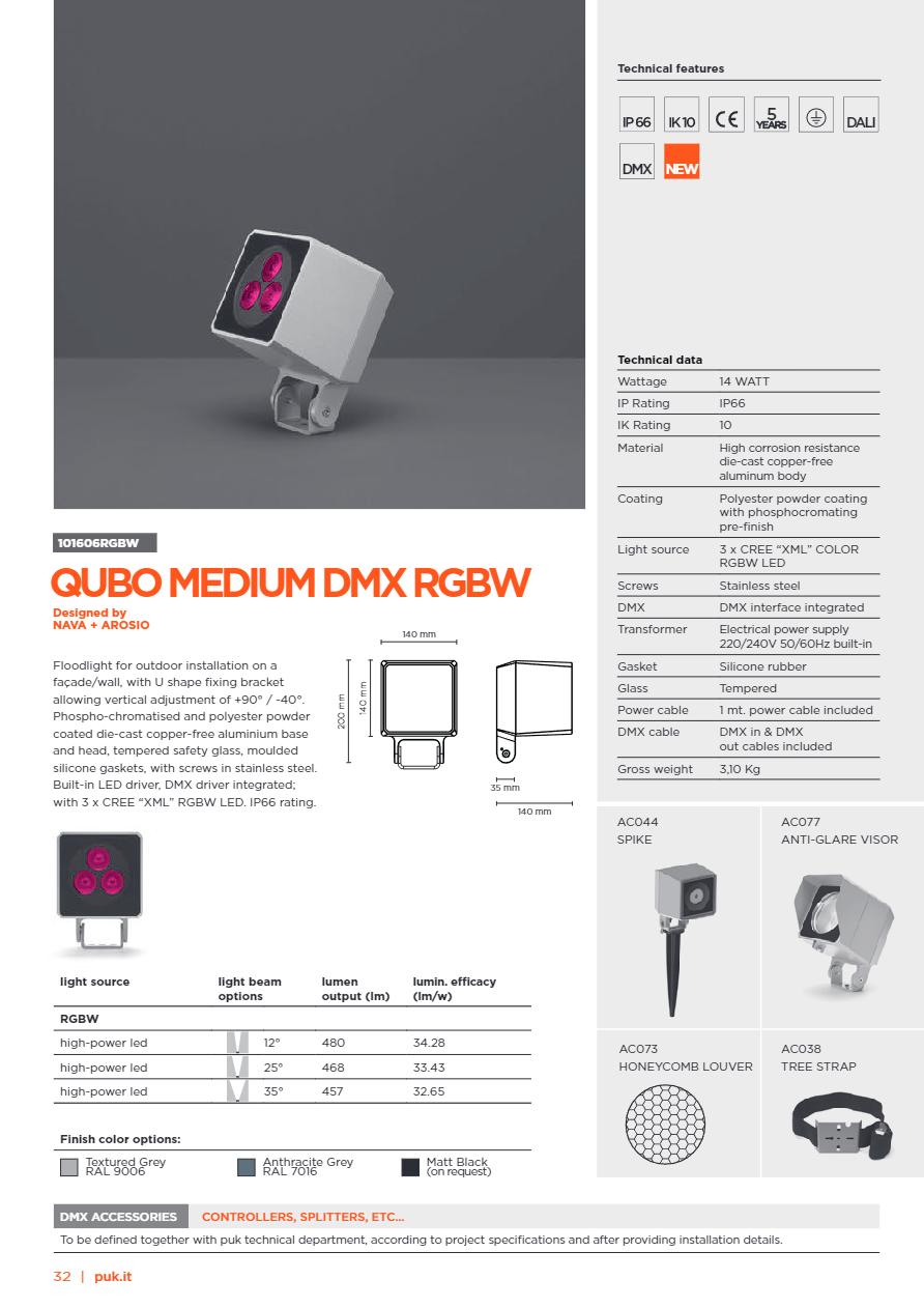 QUBO Walkover light RGB die cast aluminium Outdoor floodlight By PUK