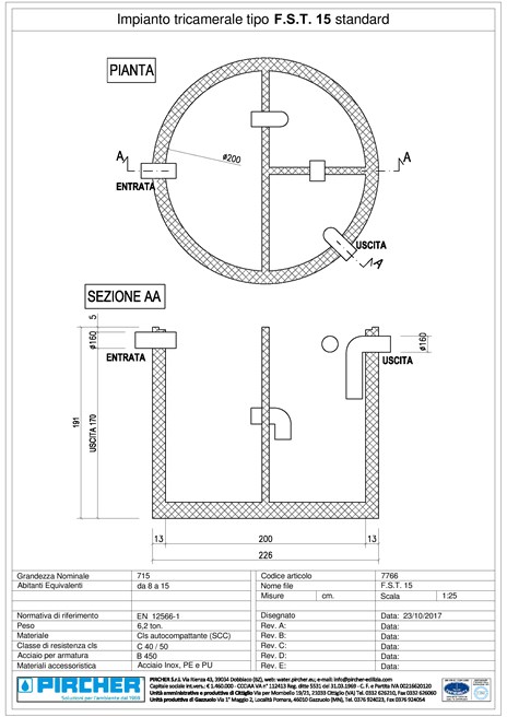 Sewage collection tank F.S.T. | Three-chamber clarification pit By Pircher
