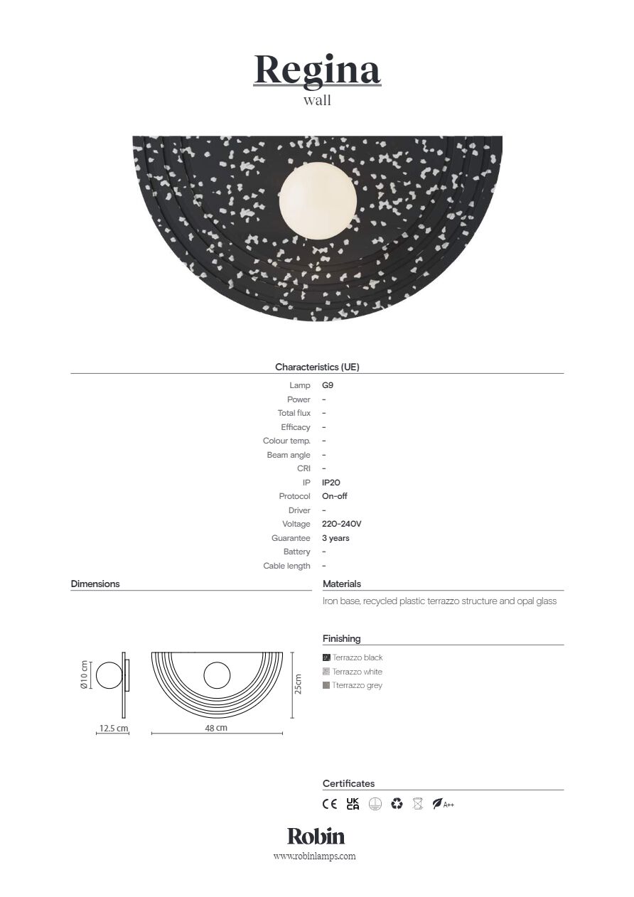 REGINA Lampada da parete By Robin