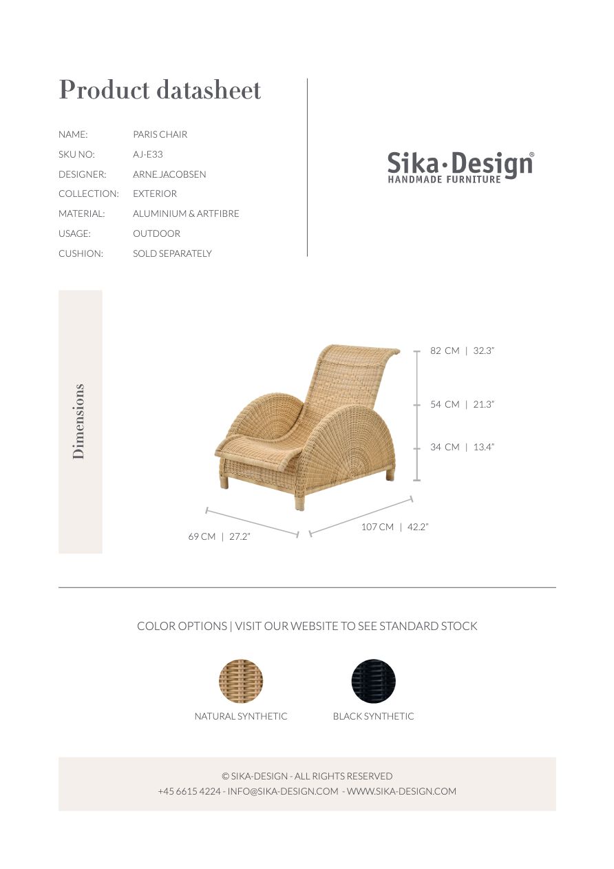 PARIS EXTERIOR Poltroncina By Sika Design