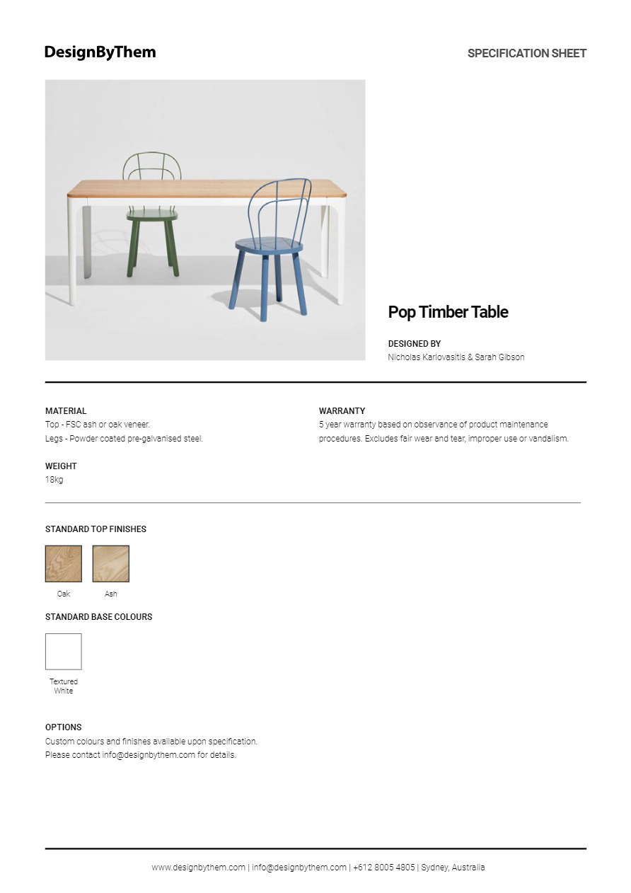 POP Rectangular dining table By DesignByThem | design Sarah Gibson ...