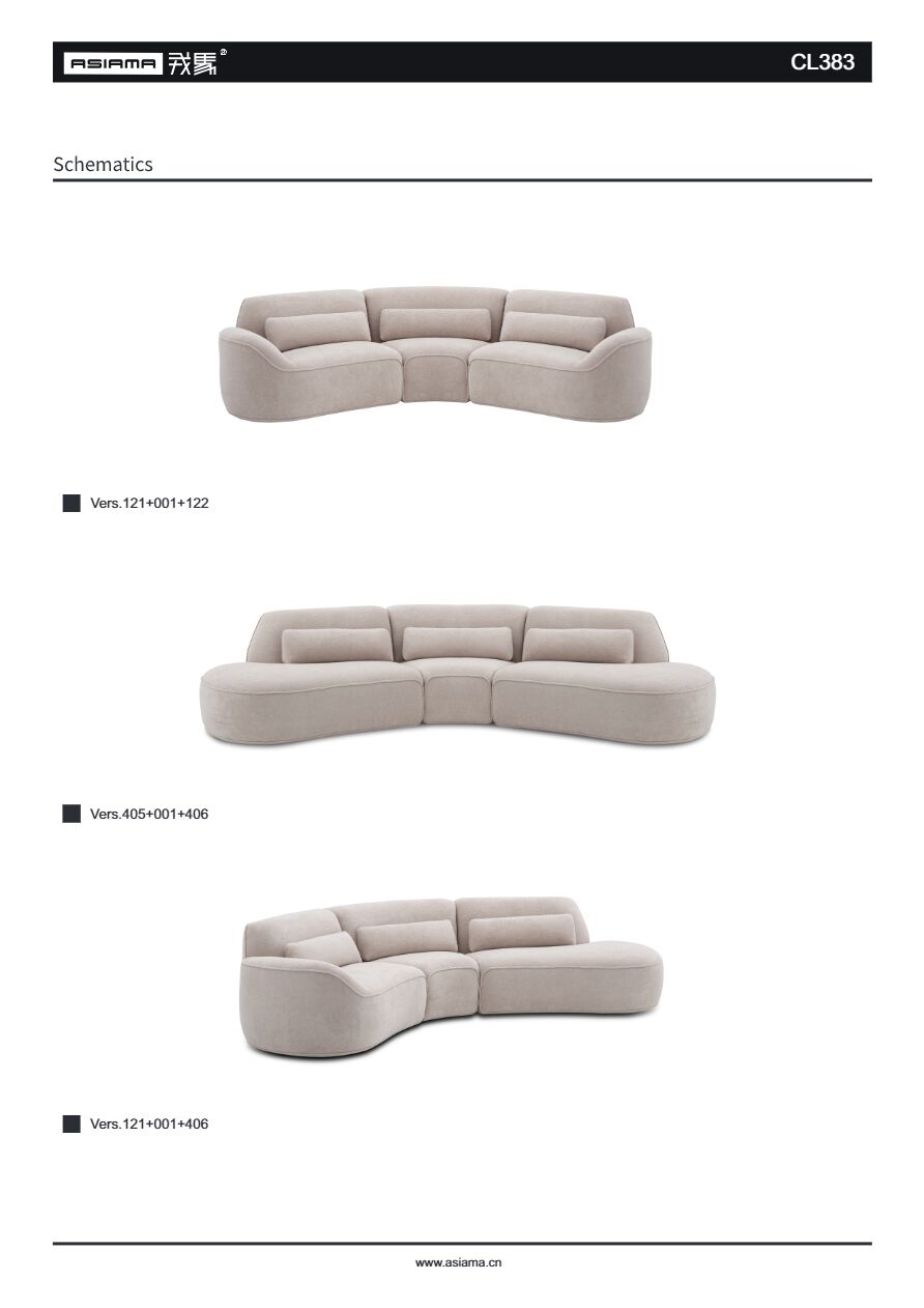 CL383 Curved modular fabric sofa By CAMPO DE' FIORI