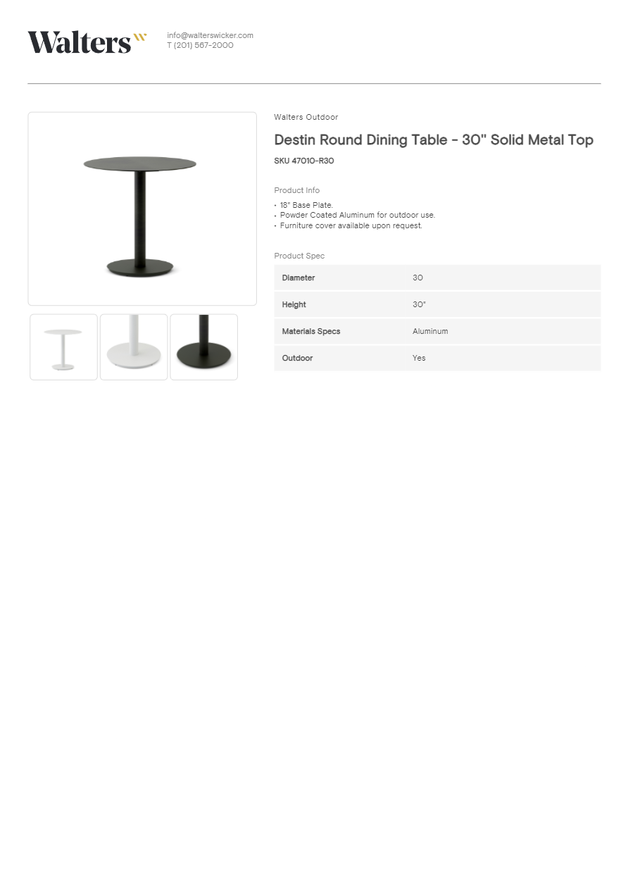 DESTIN SOLID Table By Walters