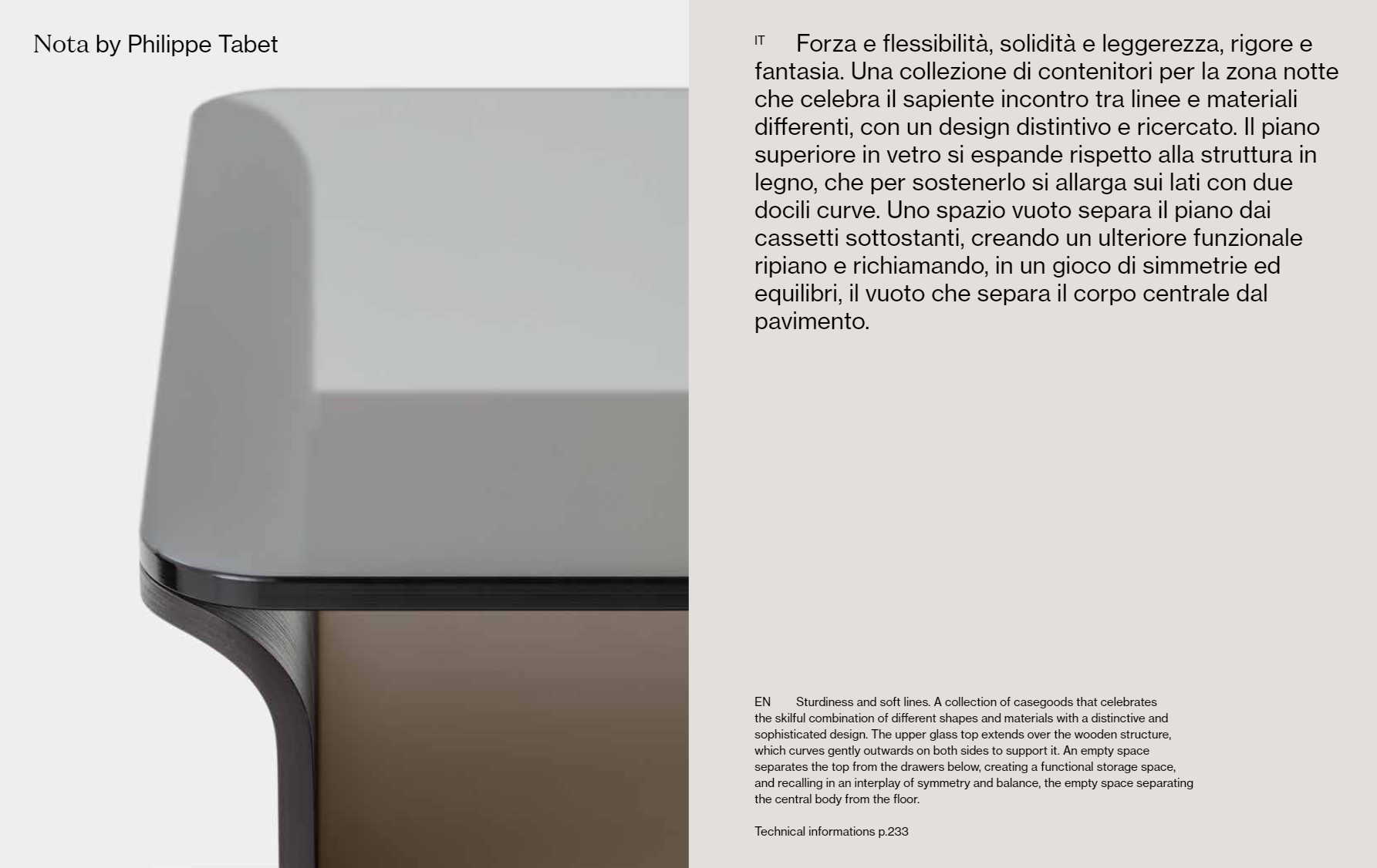 NOTA Bedside table By Pianca | design Philippe Tabet