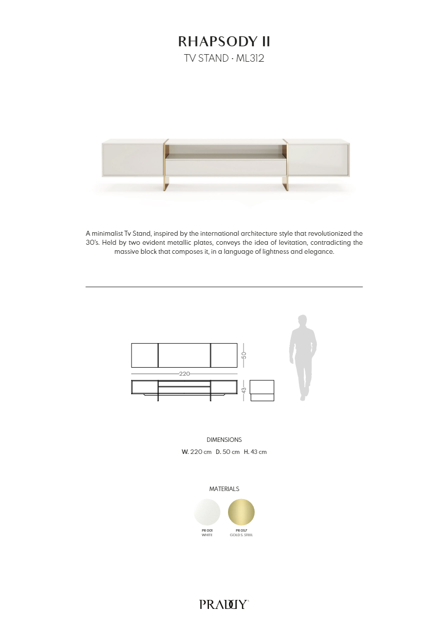 RHAPSODY II Low TV cabinet By PRADDY