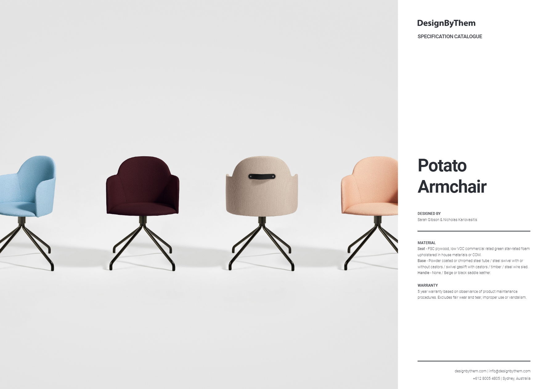 POTATO Sled base fabric chair with armrests By DesignByThem | design Sarah Gibson, Nicholas ...