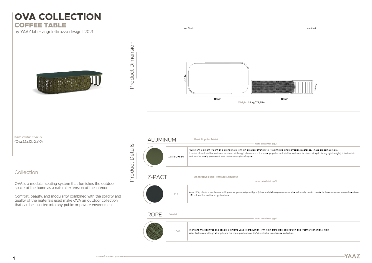 OVA Low aluminium garden side table By YAAZ | design angelettiruzza design