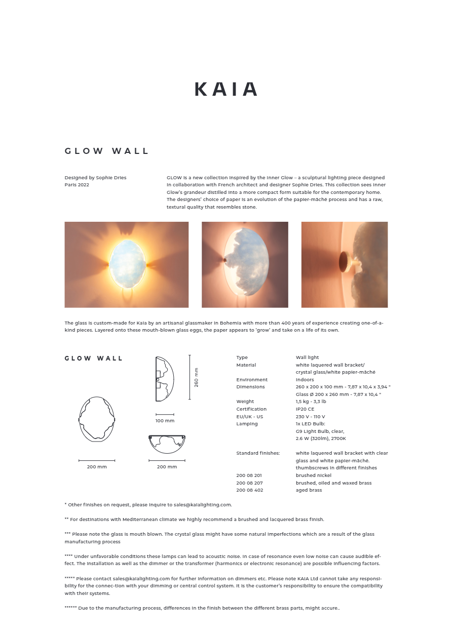 GLOW Wall lamp By KAIA