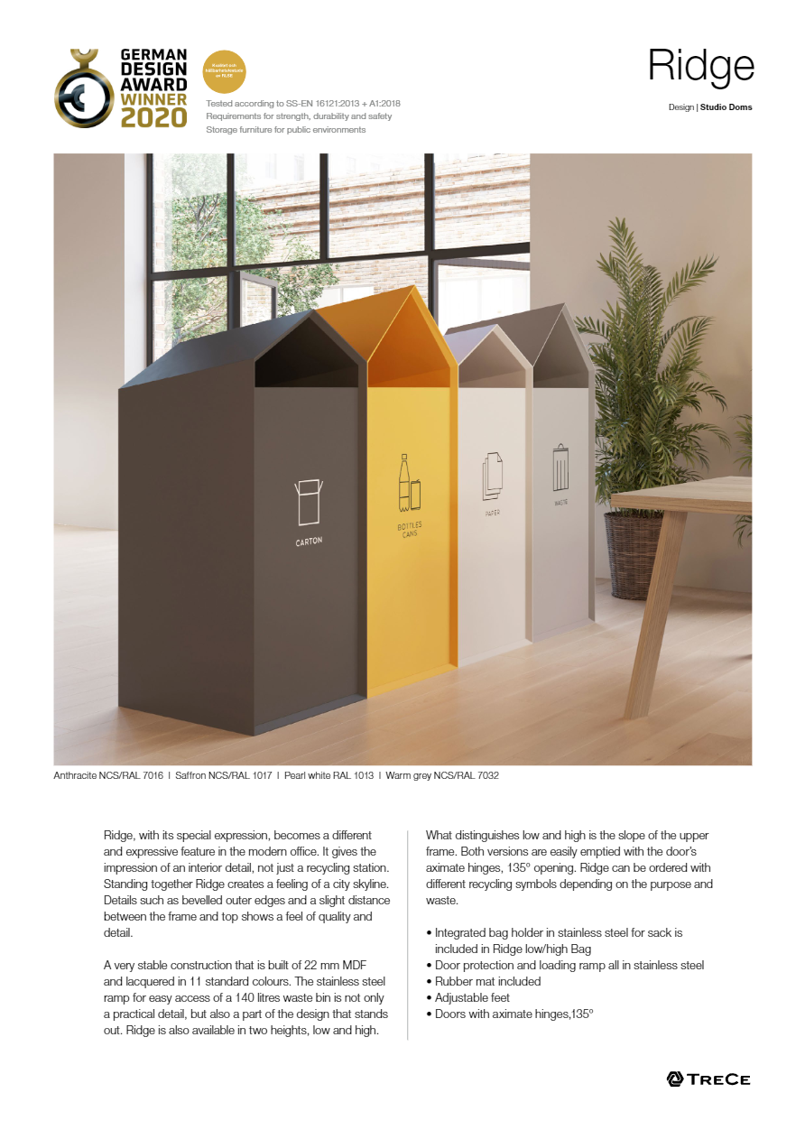RIDGE Waste paper bin By TreCe | design Studio Doms