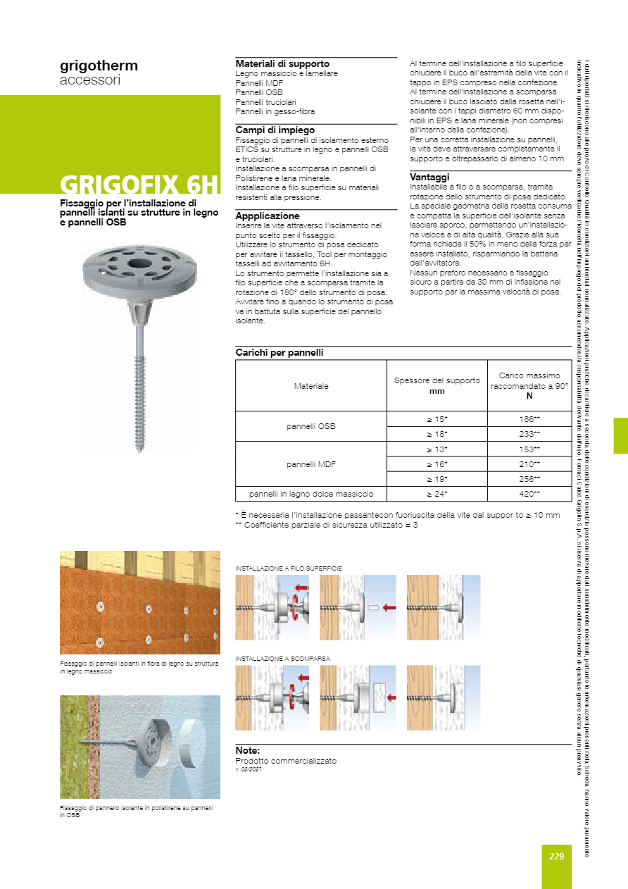 GRIGOFIX 6H Tassello By Fornaci Calce Grigolin