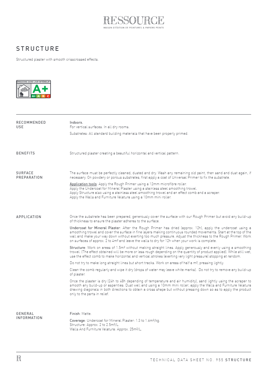 STRUCTURE Decorative paint finish By Ressource