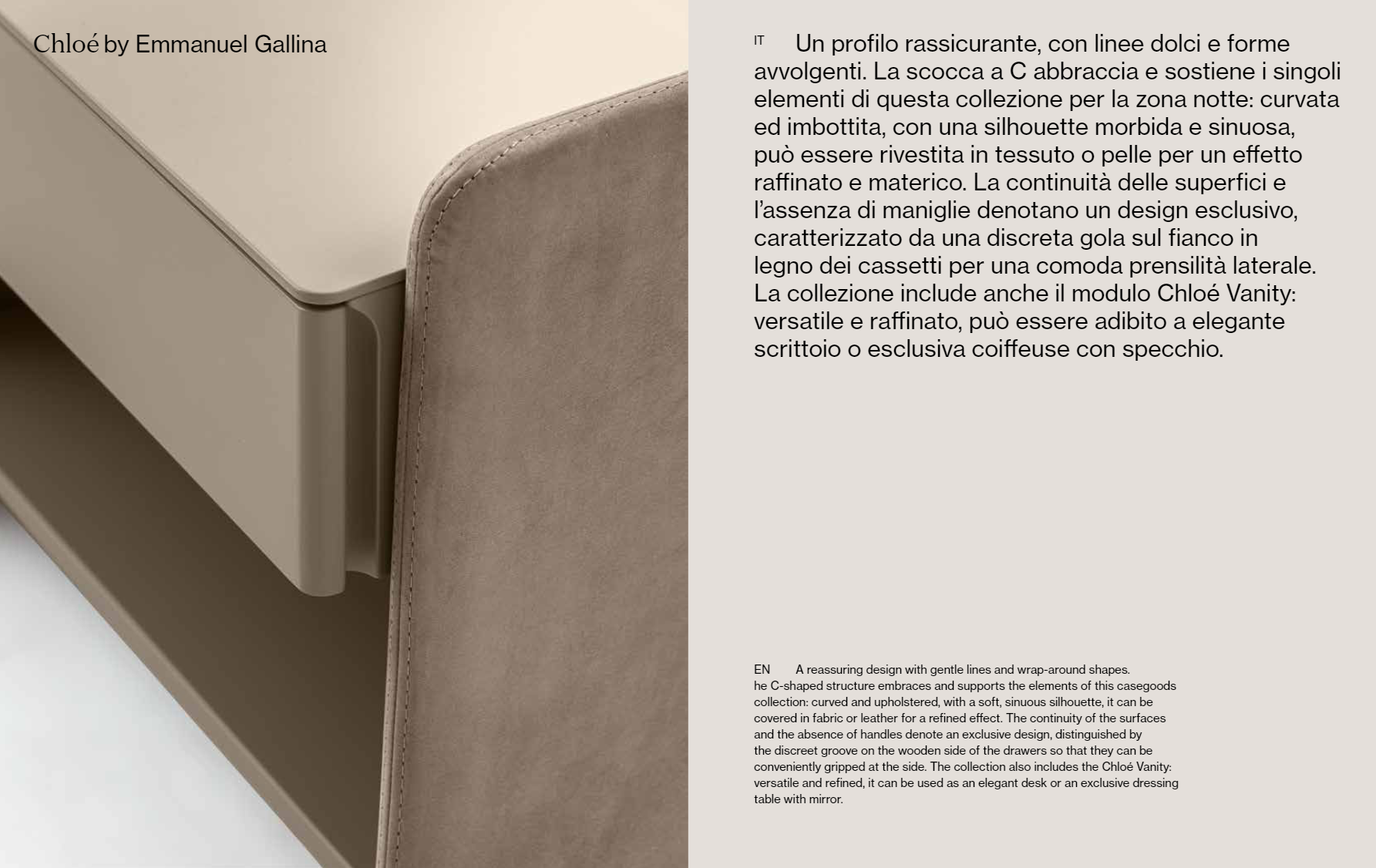 CHLOÉ VANITY Wooden dressing table By Pianca | design Emmanuel Gallina